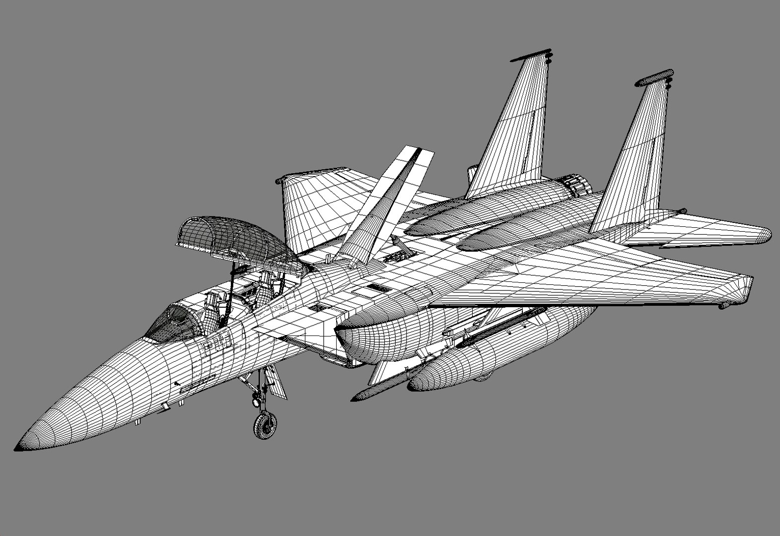 3d f-15e strike eagle cockpit model