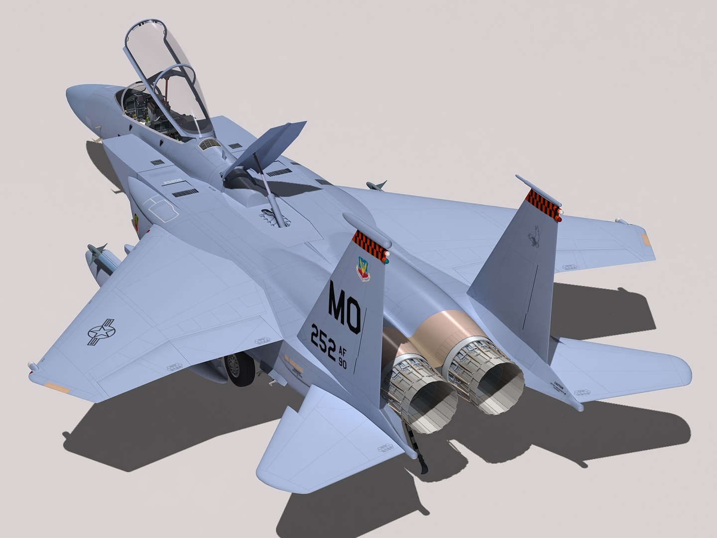 3d F-15e Strike Eagle Cockpit Model