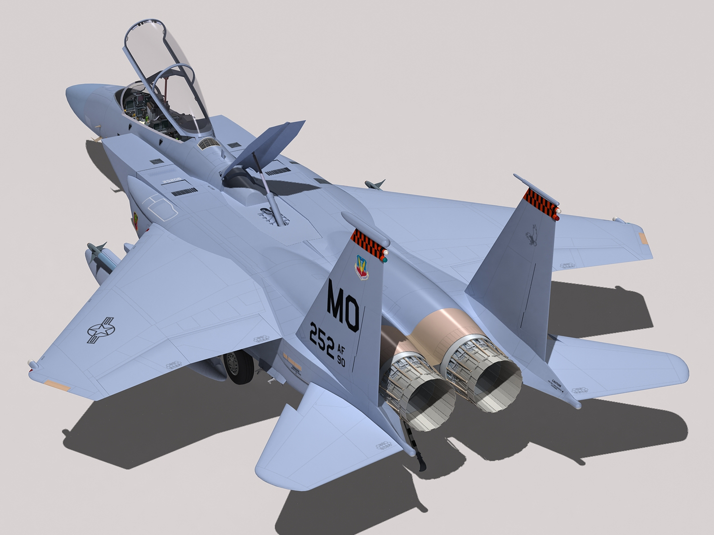 3d f-15e strike eagle cockpit model