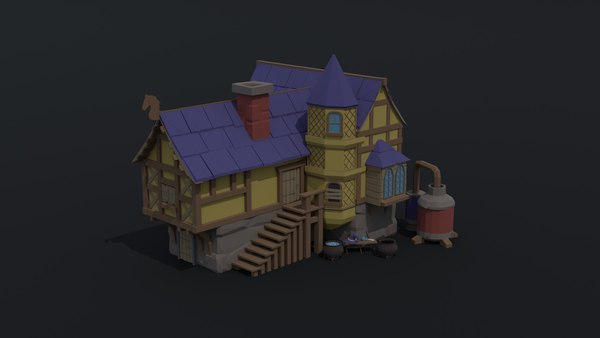 Low-poly Cartoon witch kit Polygonal model - TurboSquid 2036471