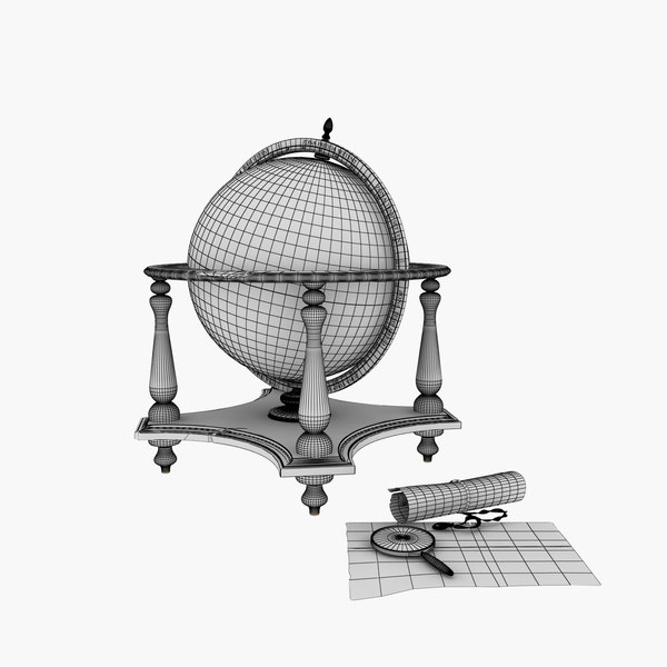 vintage globe 3d model