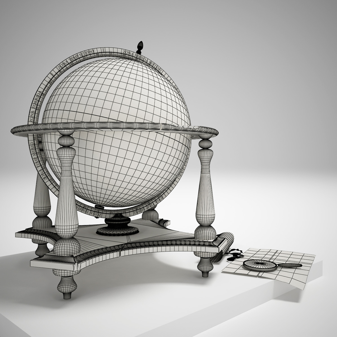 vintage globe 3d model