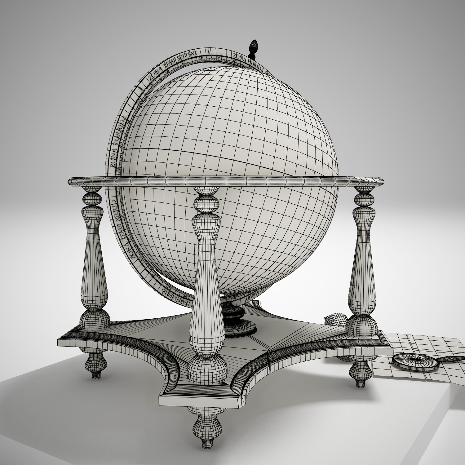 vintage globe 3d model