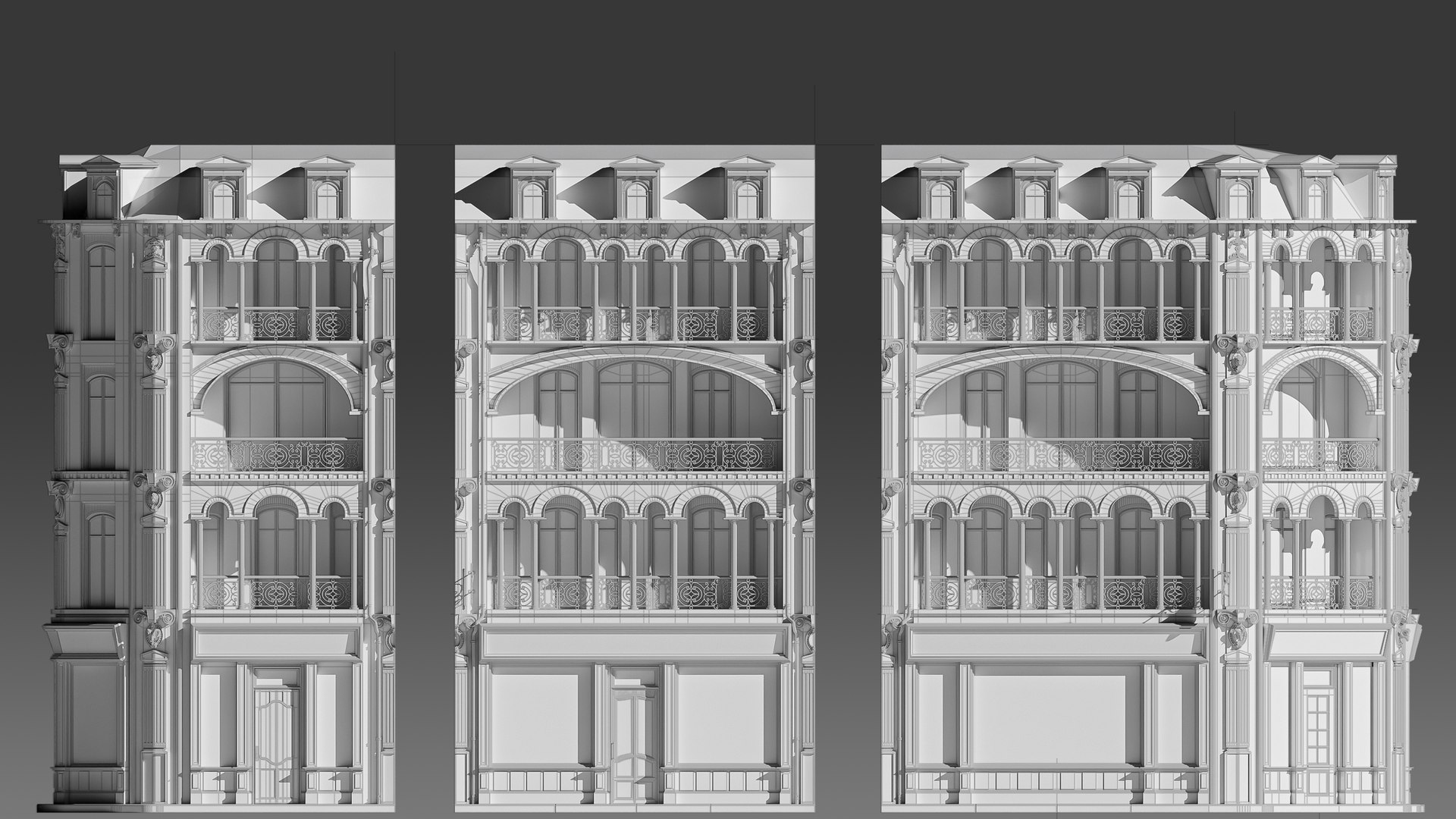 3D European Store Front Apartment Building Model - TurboSquid 2356150