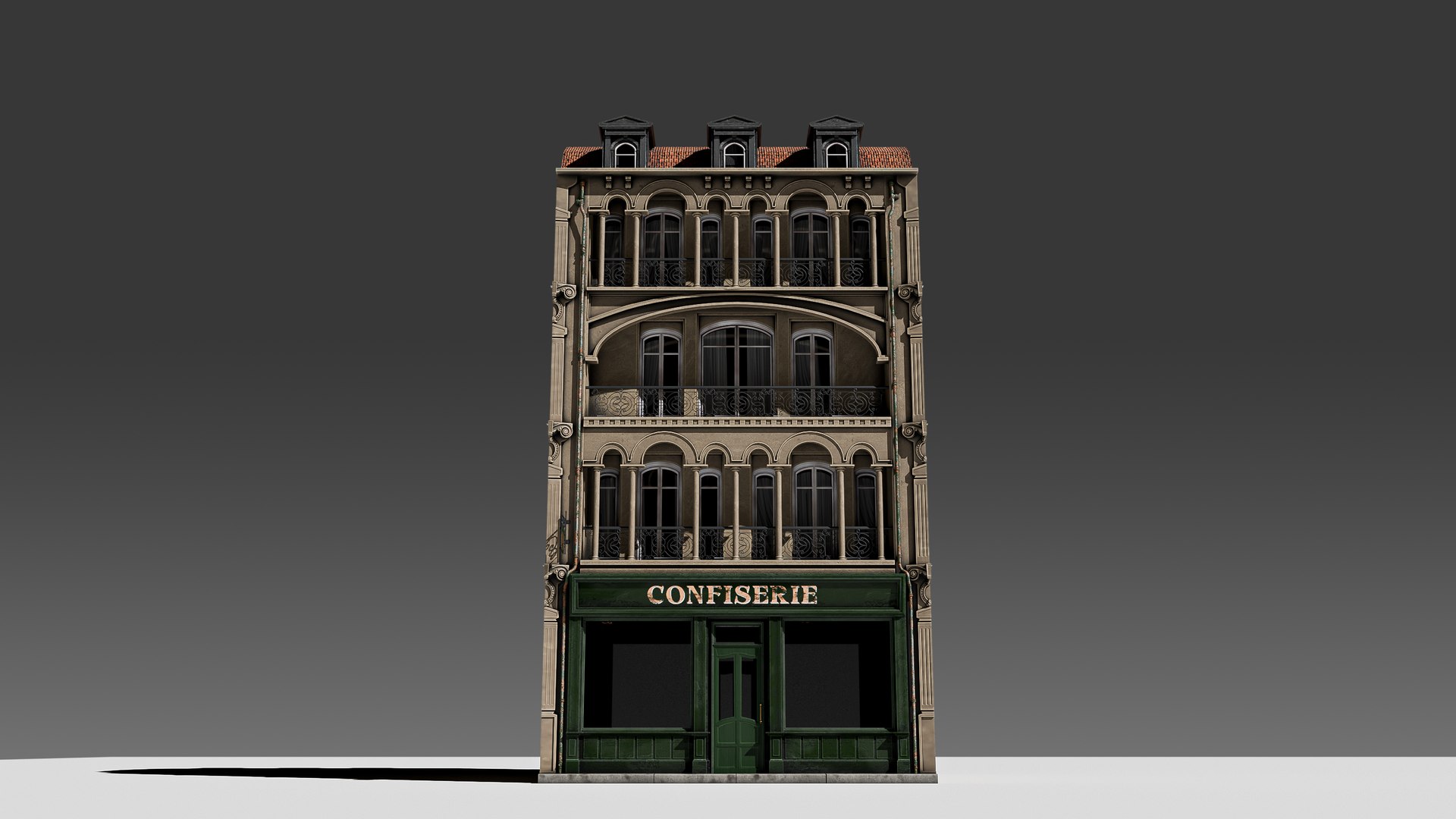 3D European Store Front Apartment Building Model - TurboSquid 2356150