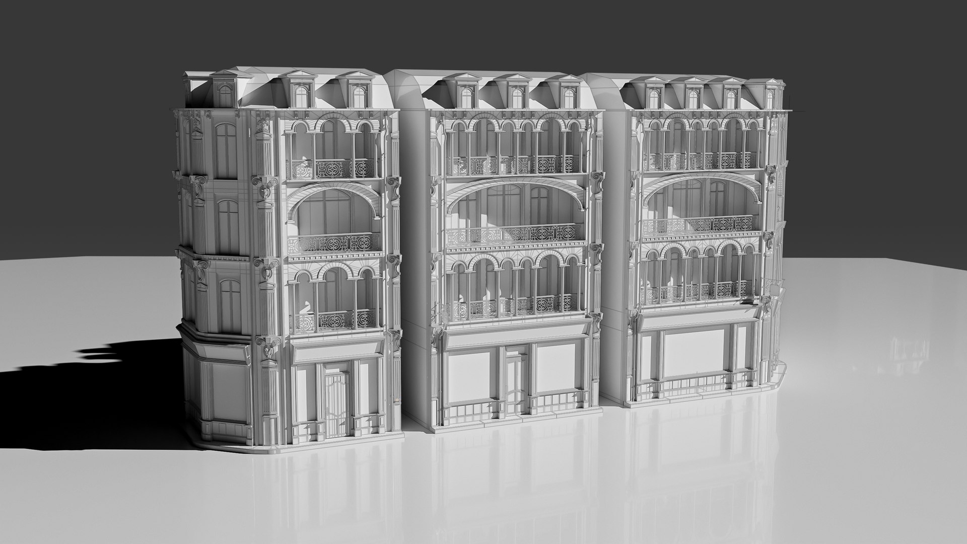 3D European Store Front Apartment Building Model - TurboSquid 2356150
