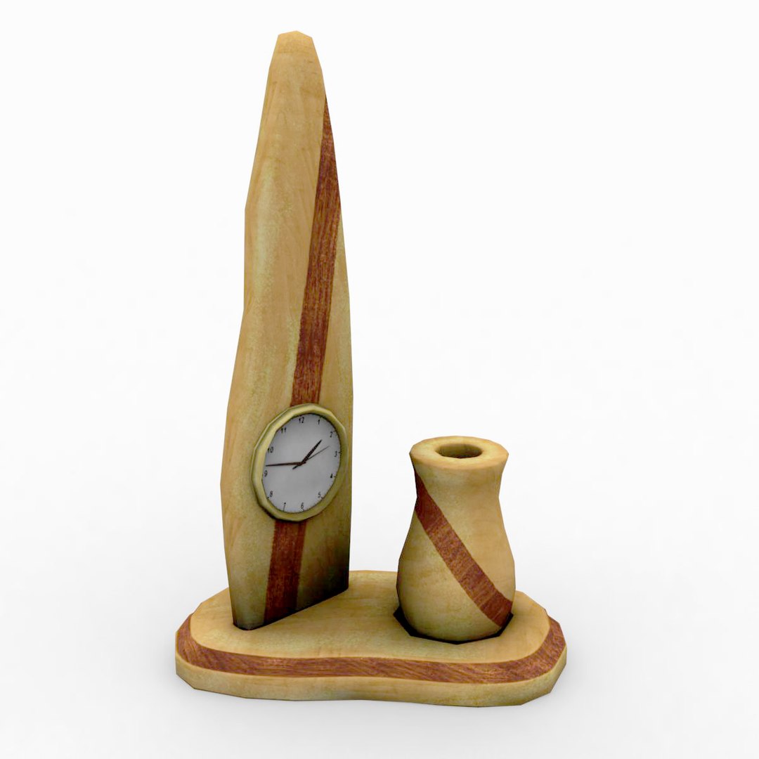 3d Model Interior Maple Desk Clock