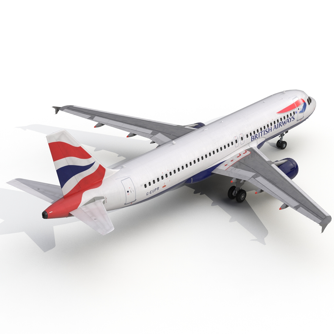 airbus a320 british airways 3d model