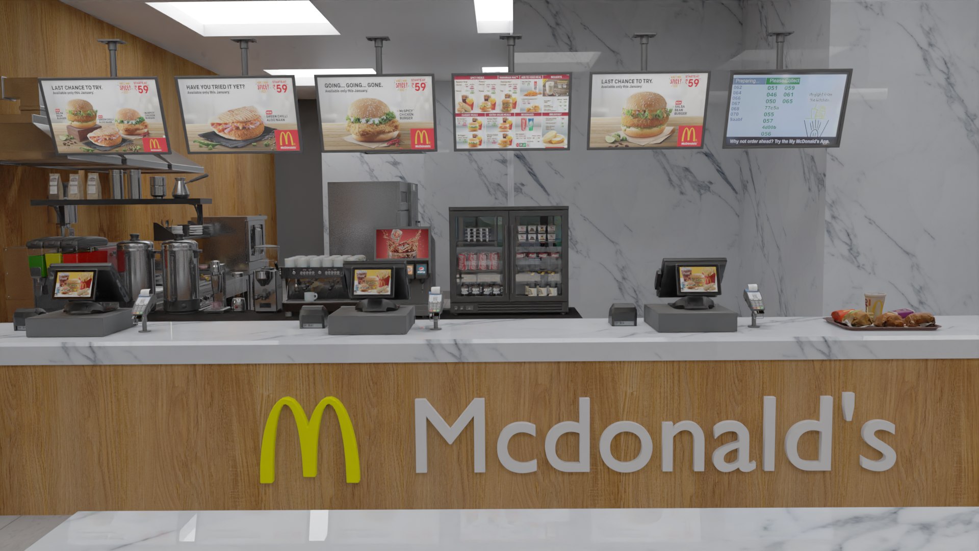 McDonalds Restaurant With Interior 3d Model 3D Model - TurboSquid 2193431