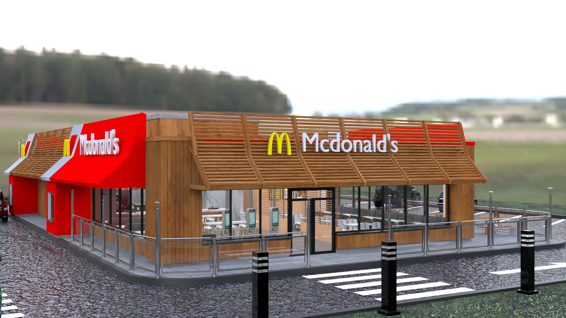 McDonalds Restaurant With Interior 3d Model 3D Model - TurboSquid 2193431