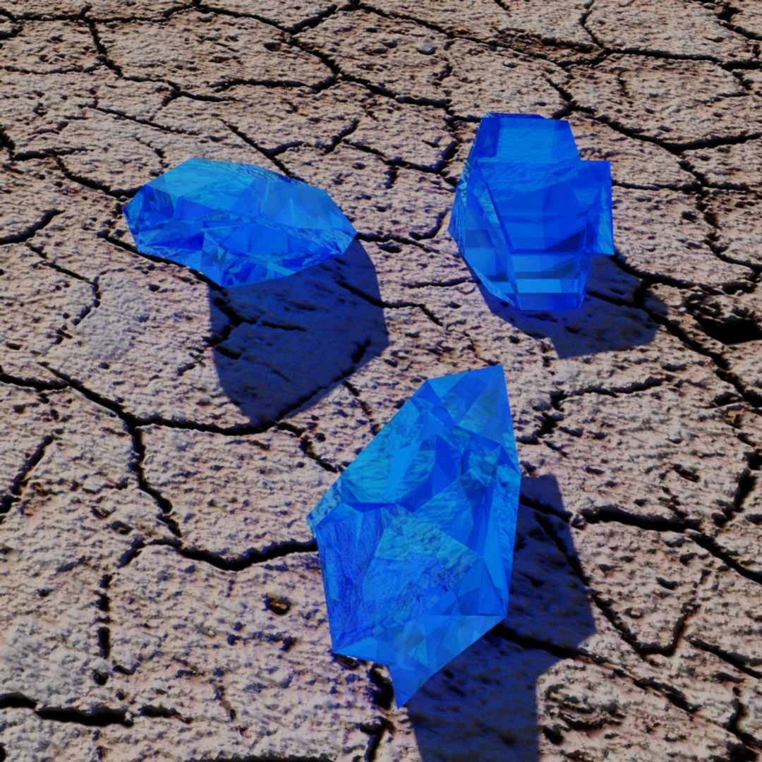 Free 3D Blue Glass Shards - TurboSquid 1152856