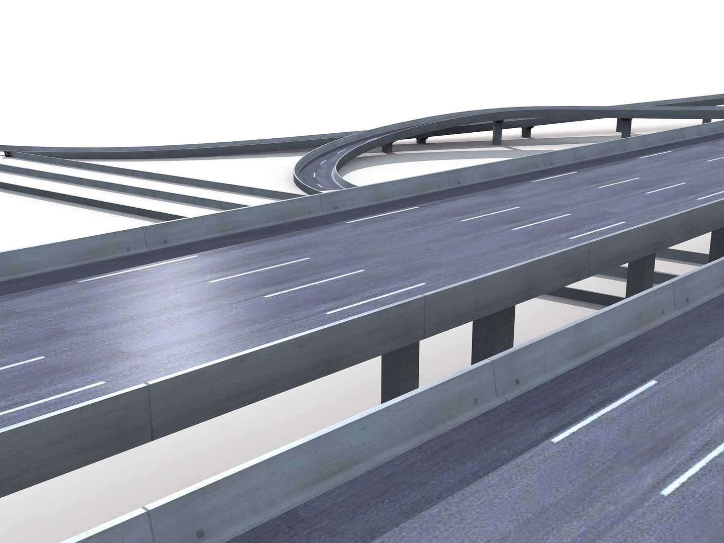 Viaduct Highway 3D Model - TurboSquid 1514301