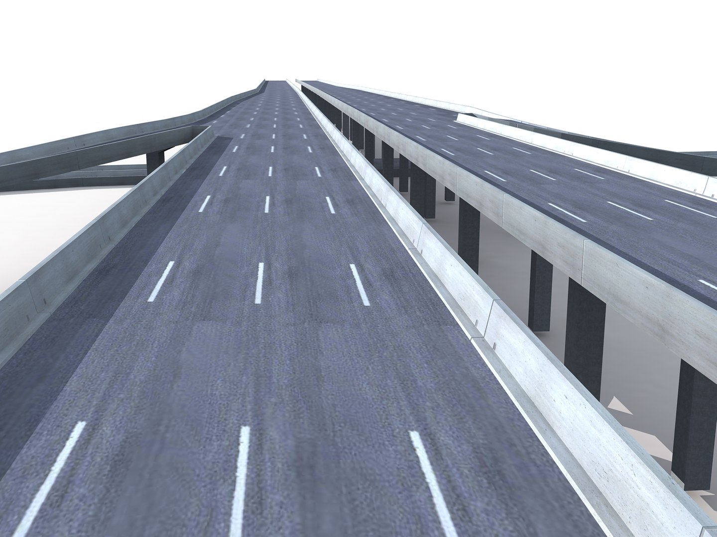 Viaduct Highway 3D Model - TurboSquid 1514301