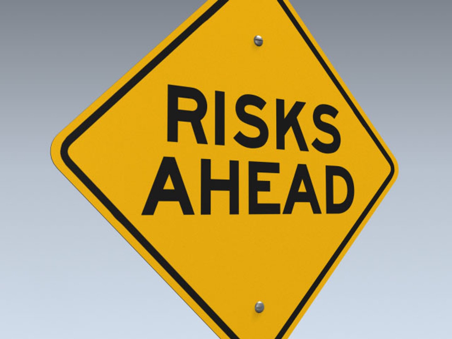 3d model road sign risks ahead