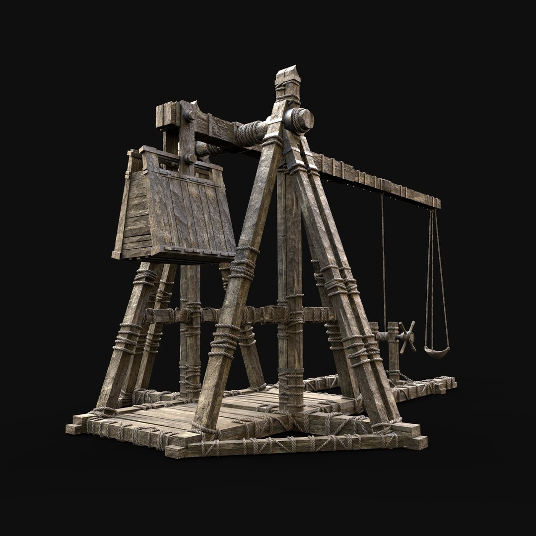 TREBUCHET WAR MACHINE MEDIEVAL SIEGE ENGINE BATTLE CONSTRUCTION 3D ...