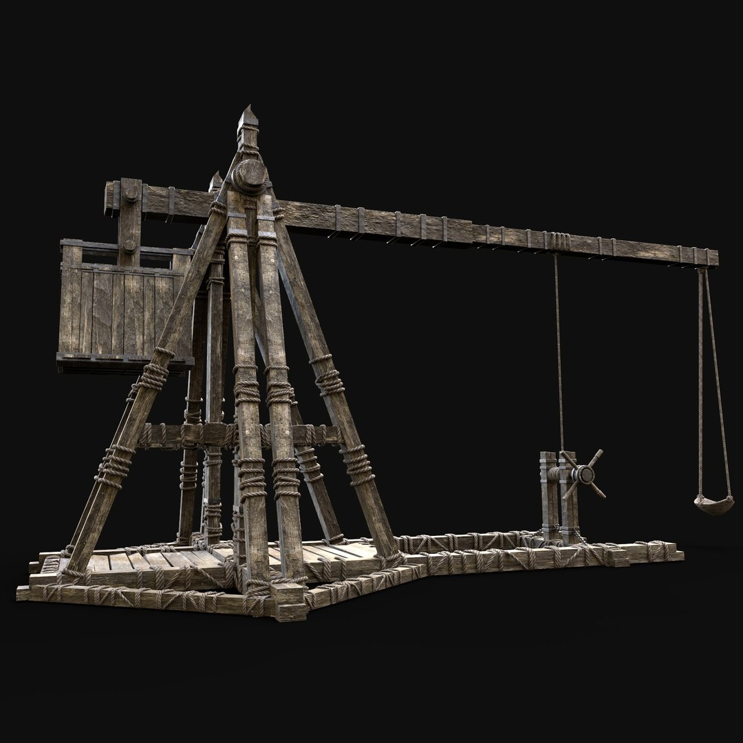 TREBUCHET WAR MACHINE MEDIEVAL SIEGE ENGINE BATTLE CONSTRUCTION 3D ...