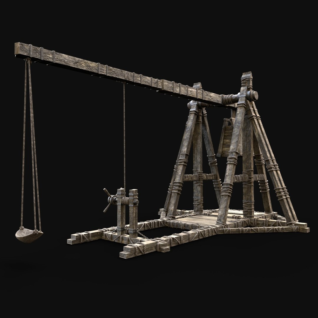 TREBUCHET WAR MACHINE MEDIEVAL SIEGE ENGINE BATTLE CONSTRUCTION 3D ...