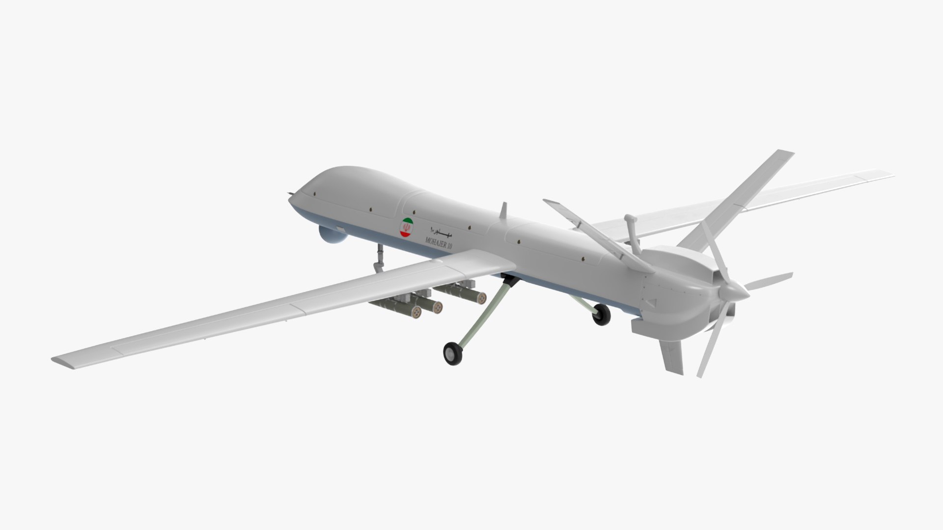 3D Iranian Dron Qods Mohajer 10 Blue Model - TurboSquid 2225802