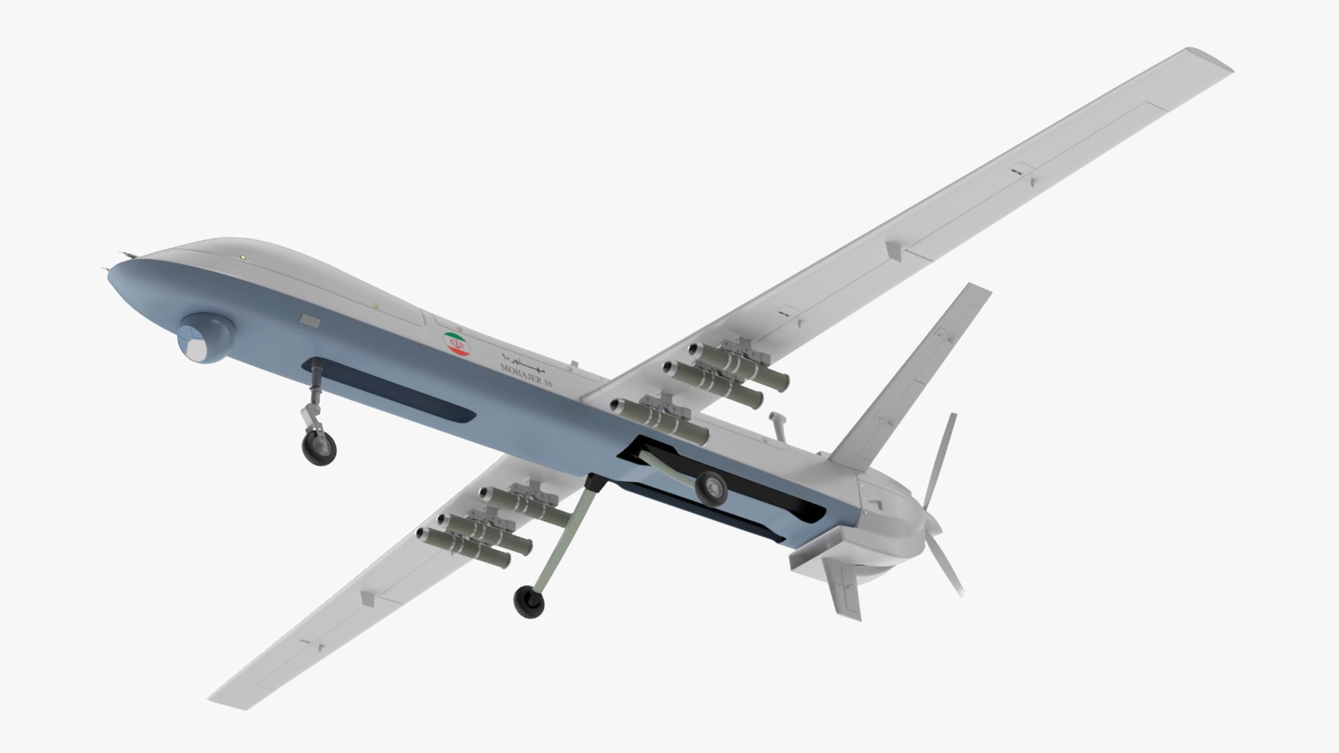 3D Iranian Dron Qods Mohajer 10 Blue Model - TurboSquid 2225802
