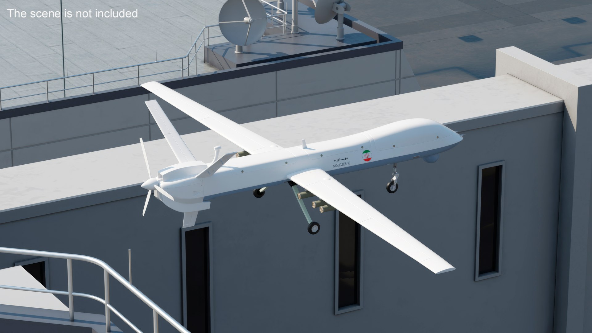 3D Iranian Dron Qods Mohajer 10 Blue Model - TurboSquid 2225802