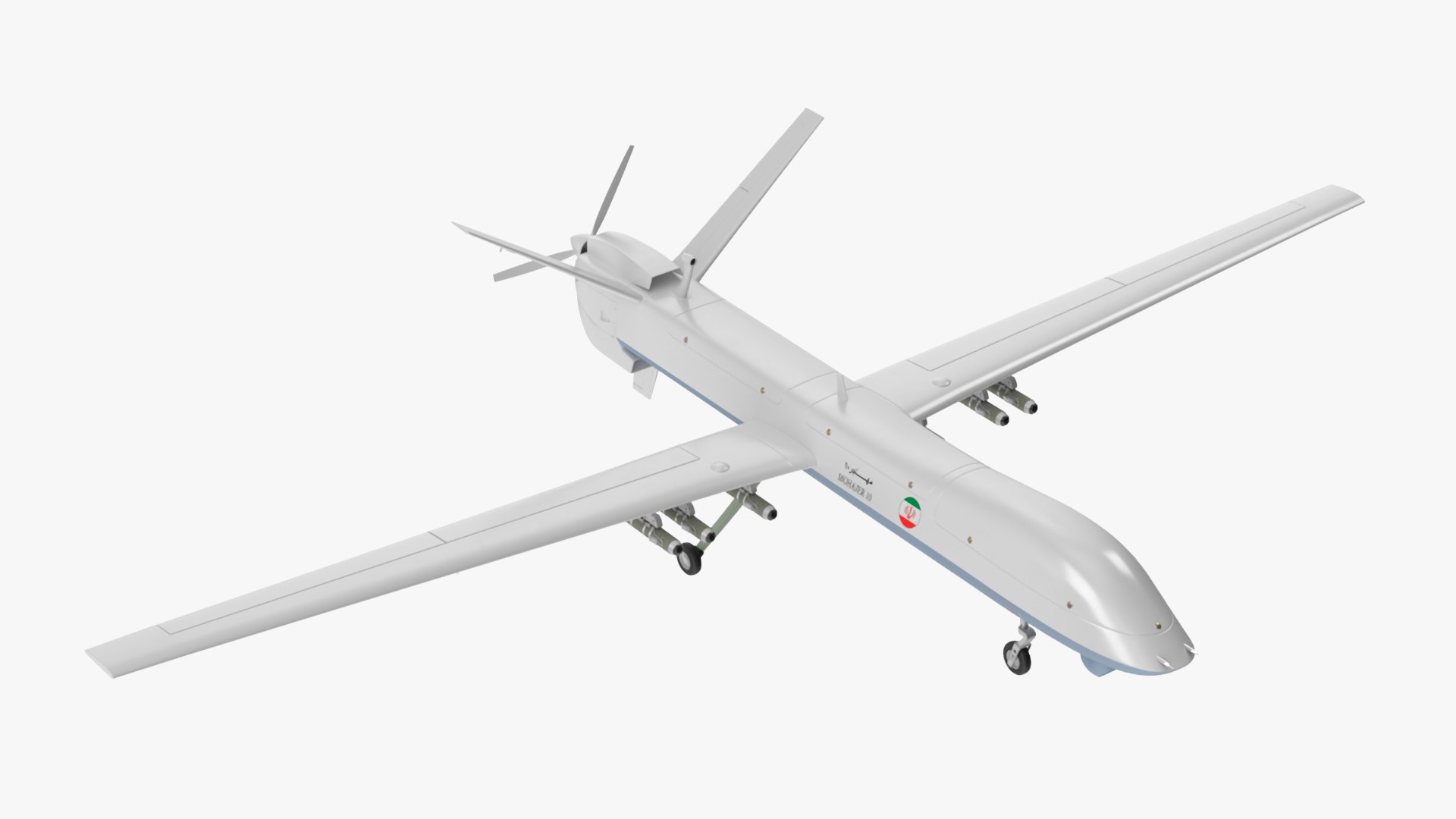 3D Iranian Dron Qods Mohajer 10 Blue Model - TurboSquid 2225802