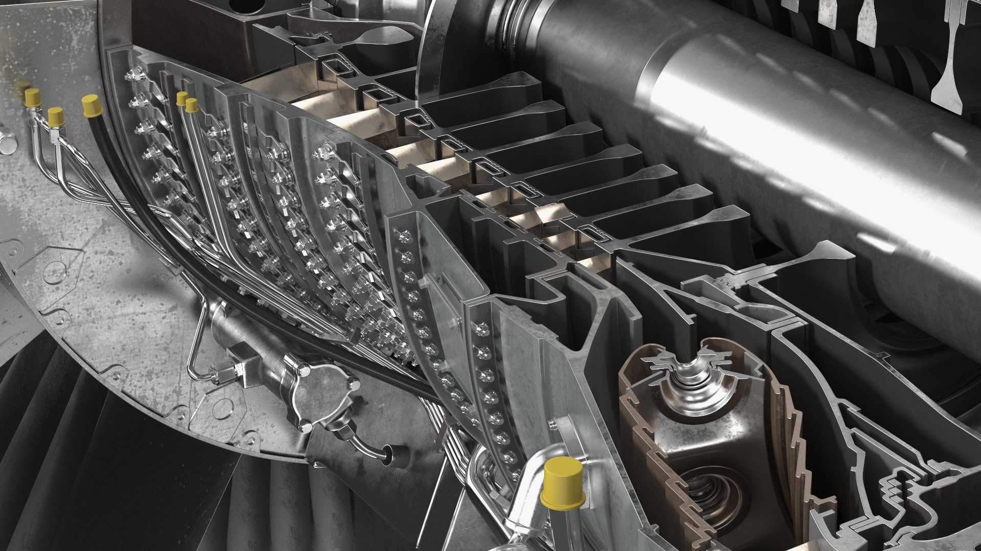 Turbofan Jet Engine Cutaway 3D Model - TurboSquid 2383175