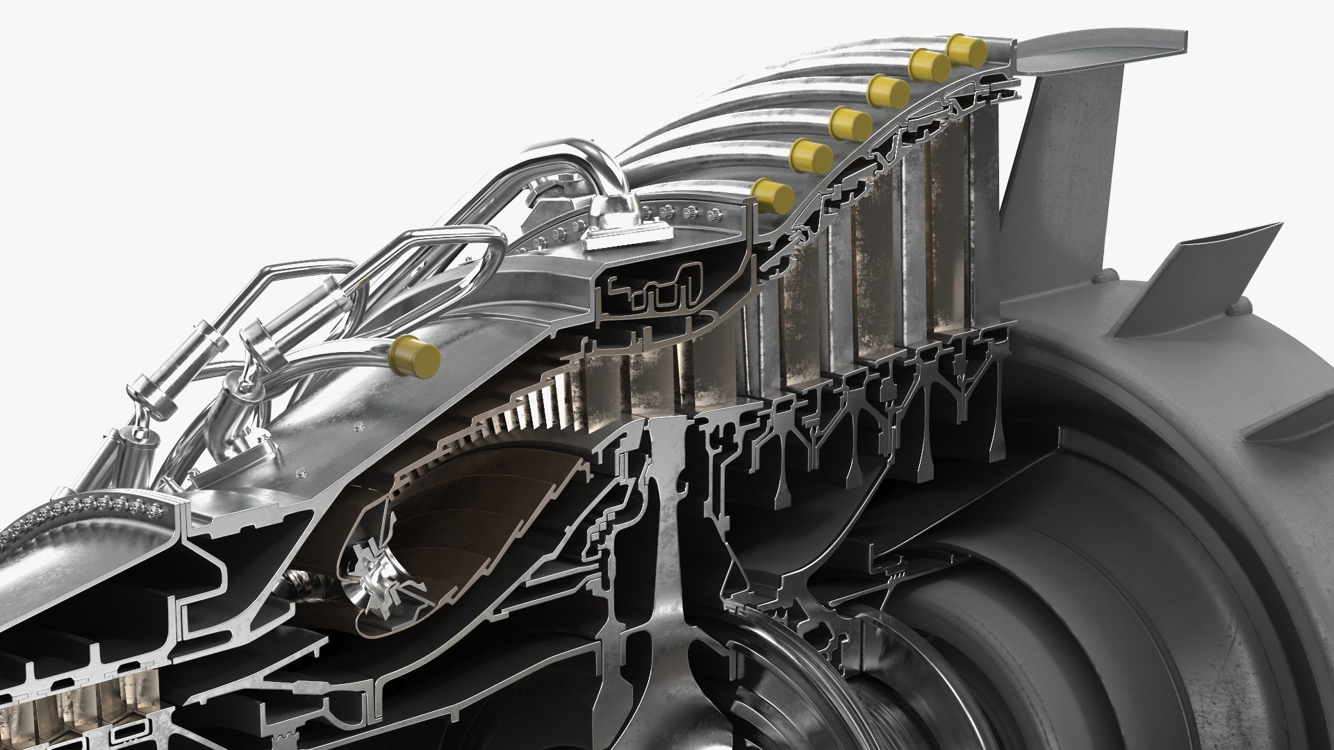 Turbofan Jet Engine Cutaway 3D Model - TurboSquid 2383175