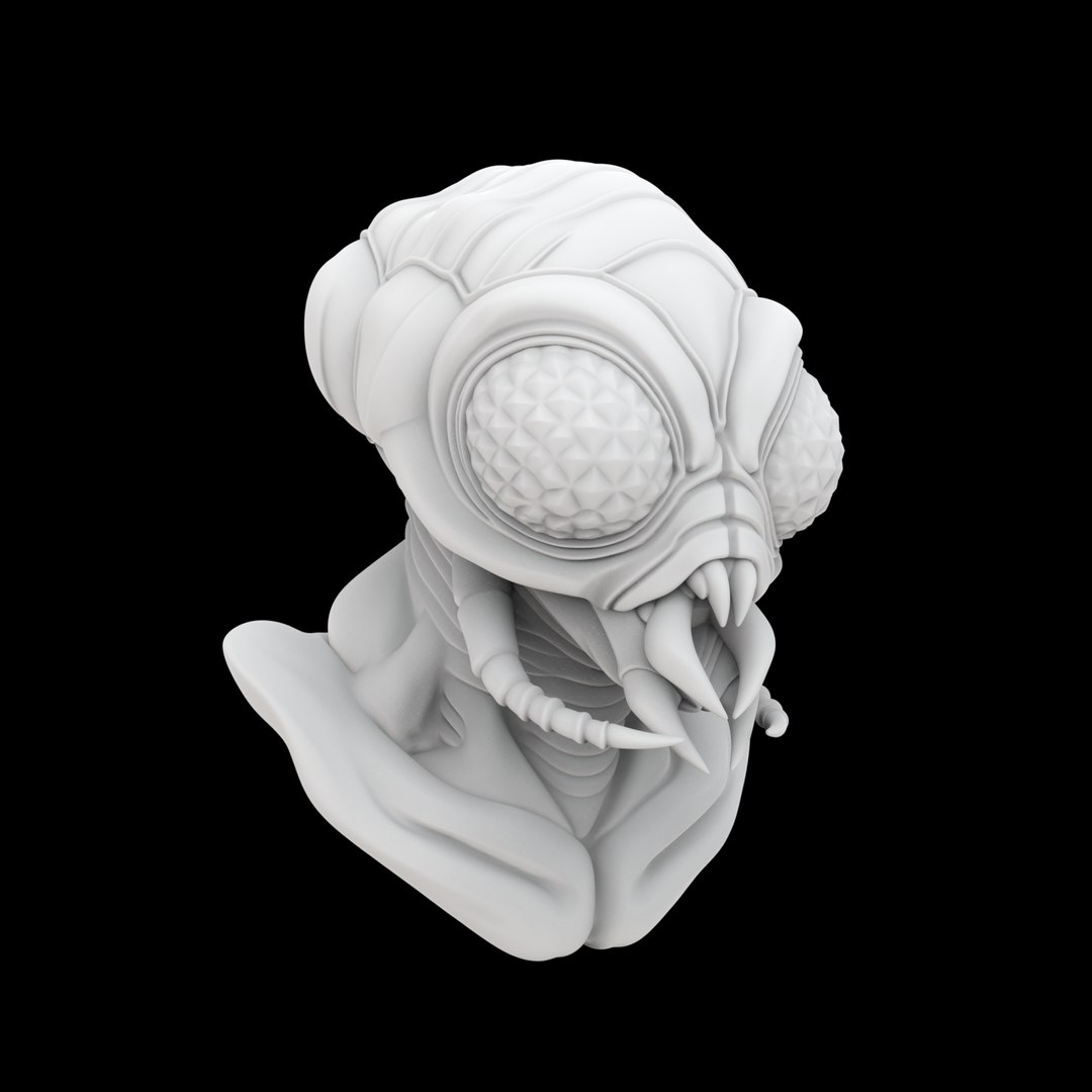 Insectoid Alien Bust 3D Print Model Sci-Fi Creature Sculpture 3D Model ...