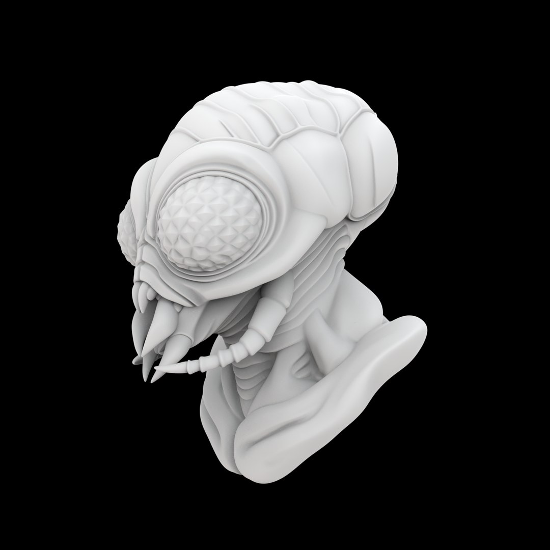 Insectoid Alien Bust 3D Print Model Sci-Fi Creature Sculpture 3D Model ...
