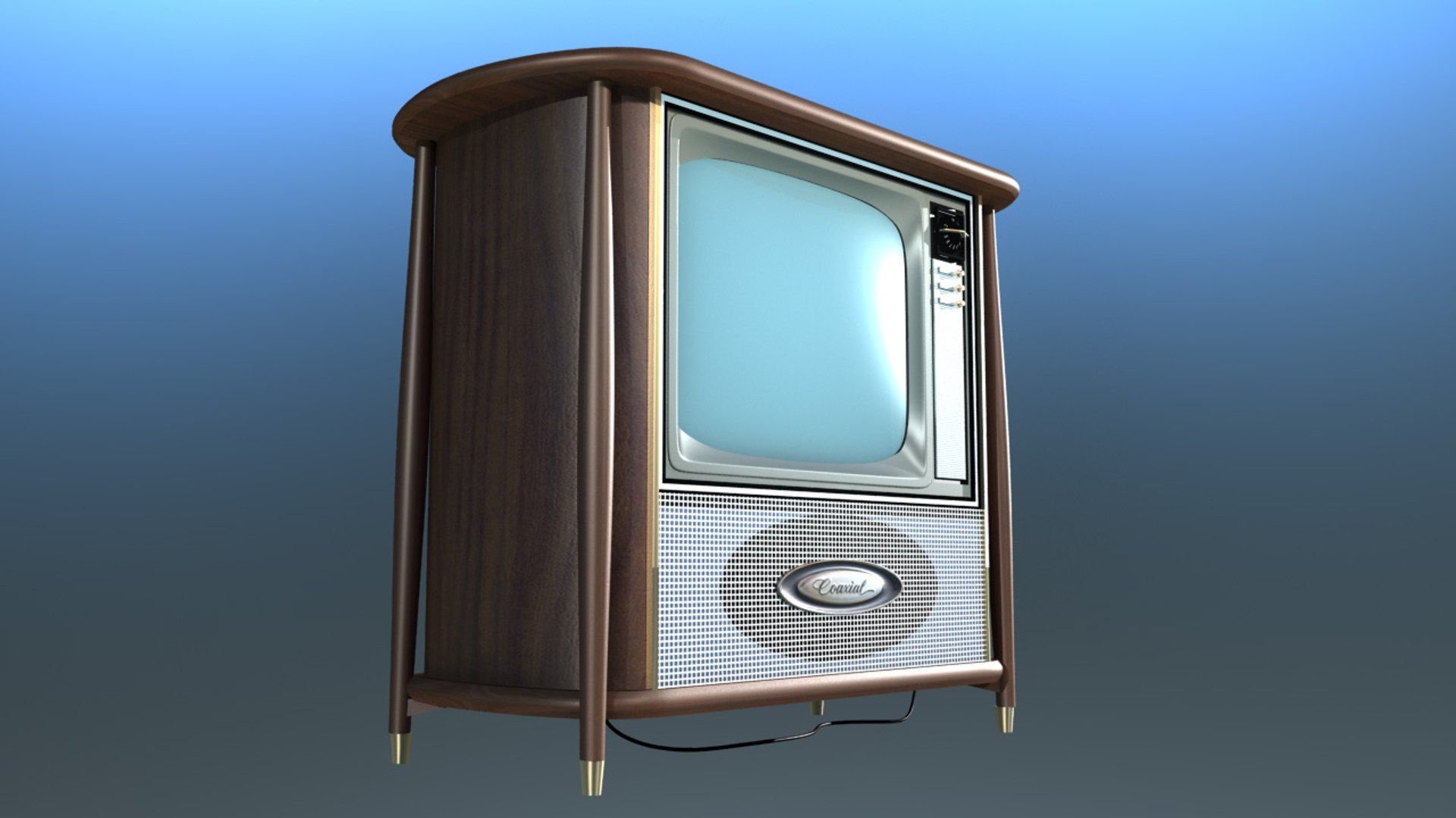 3D Vintage Television Coaxial Model - TurboSquid 1218304