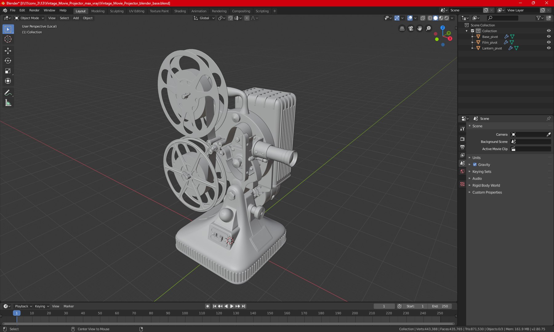 Vintage Movie Projector model - TurboSquid 2180094