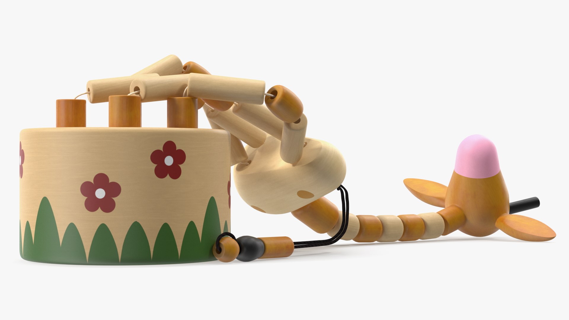 Wooden Push Up Toy Giraffe Fallen Pose 3D Model - TurboSquid 2015862