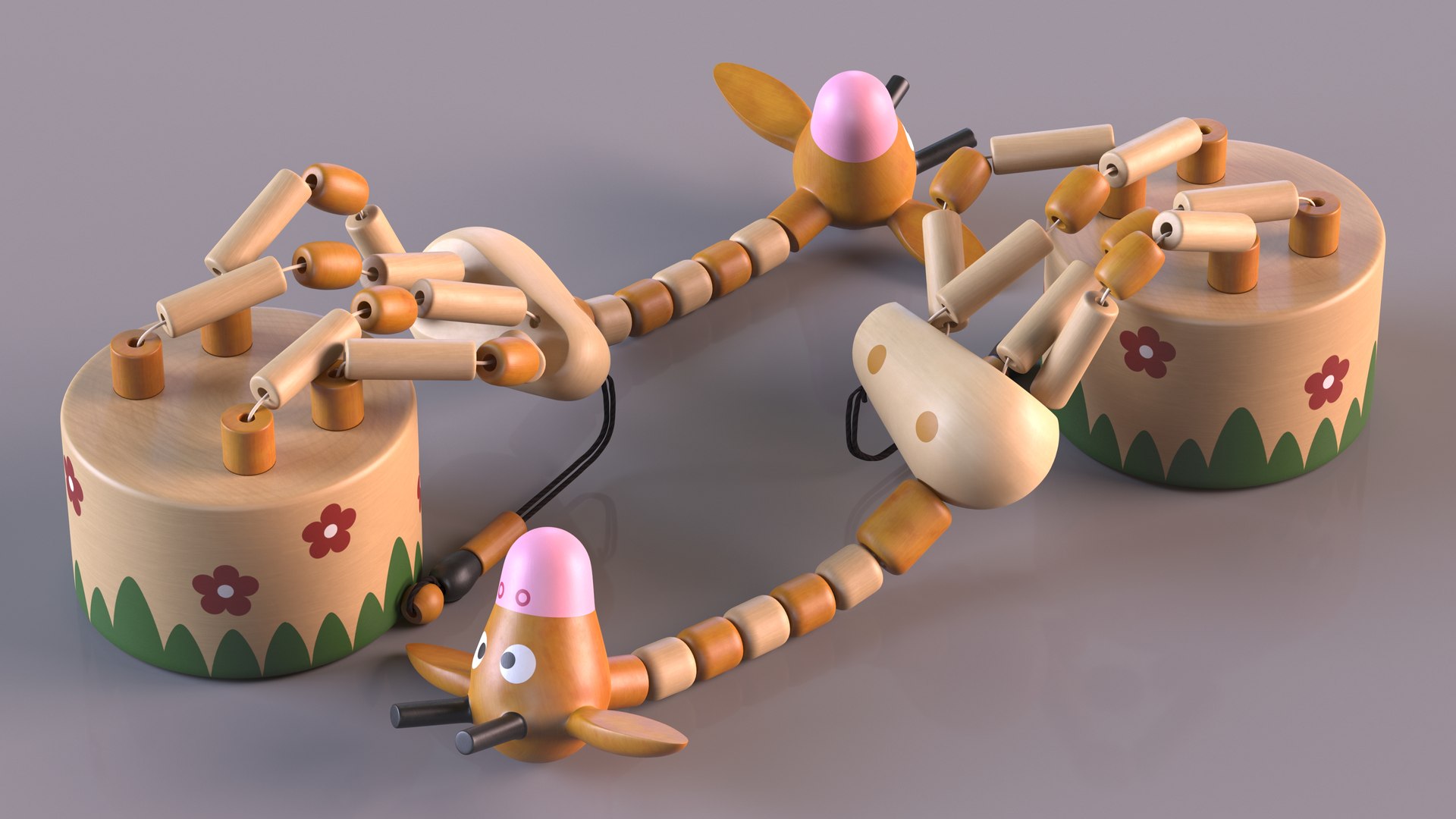 Wooden Push Up Toy Giraffe Fallen Pose 3D Model - TurboSquid 2015862