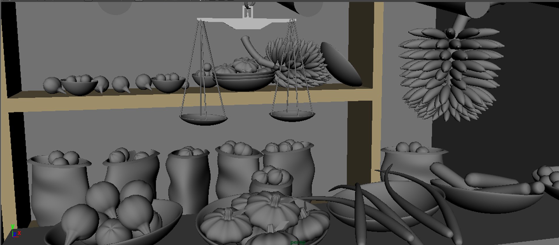 3D Vegetable Shop Model - TurboSquid 1264063