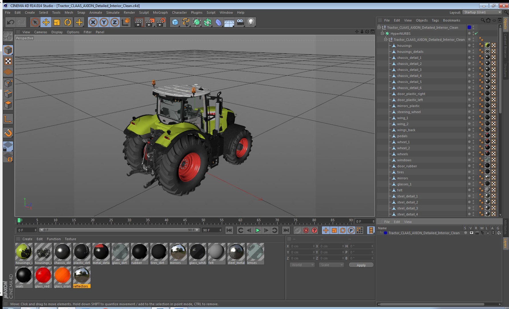 3D tractor claas axion interior model - TurboSquid 1374708