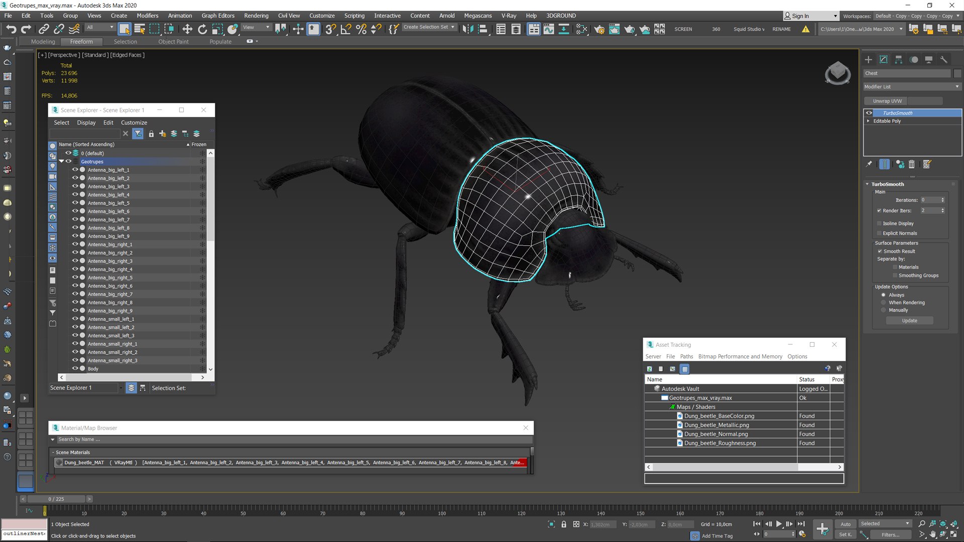3D Dung Beetle Standing - TurboSquid 2297130