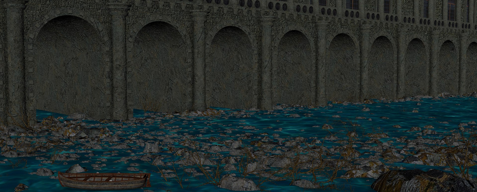 3D Fantasy Sea Ancient Building - TurboSquid 1770988