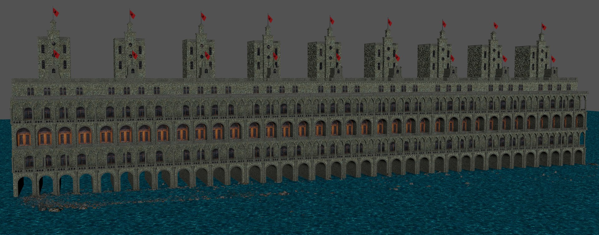 3D Fantasy Sea Ancient Building - TurboSquid 1770988