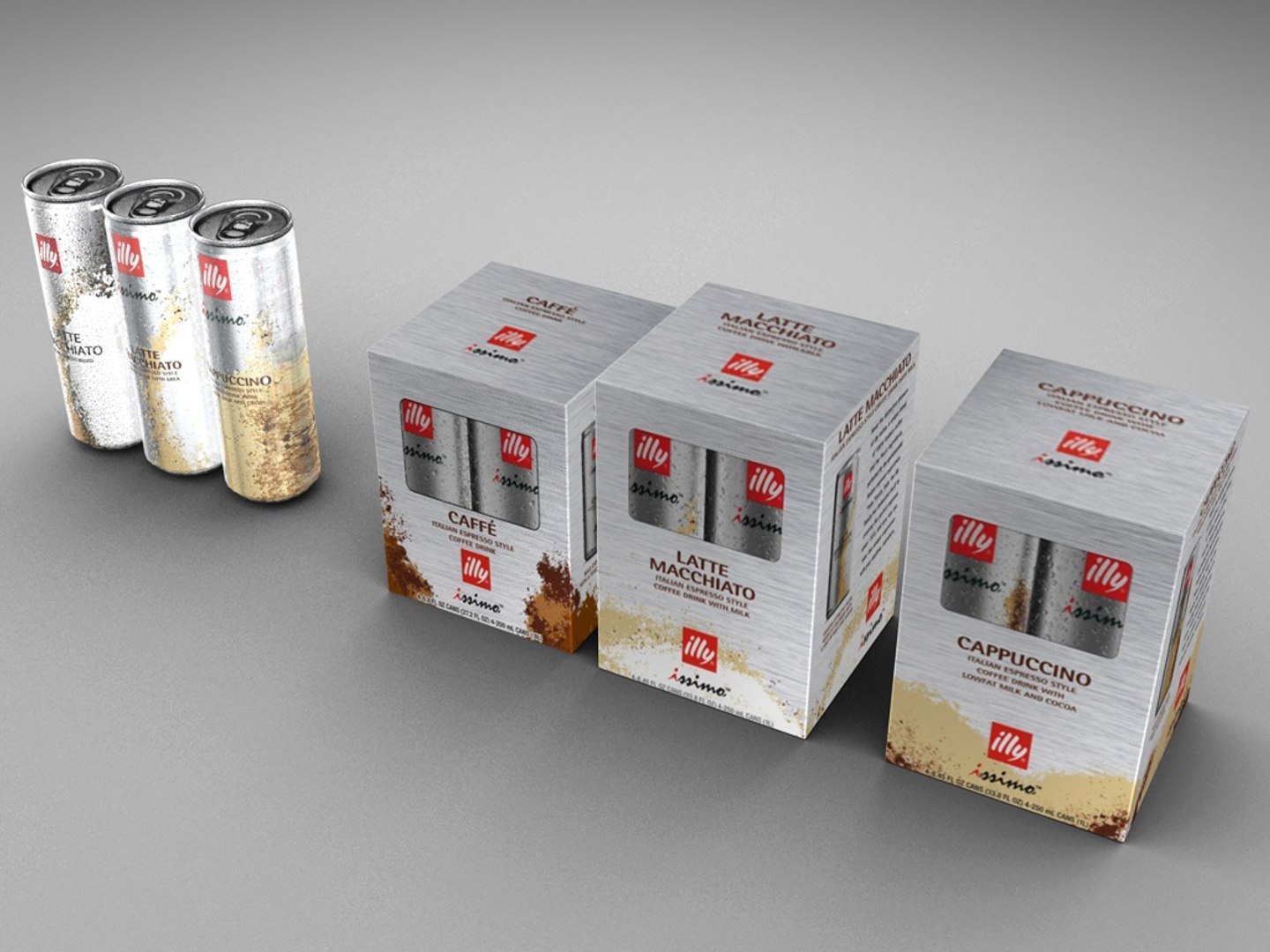 3d Model Of Boxes Illy Coffee