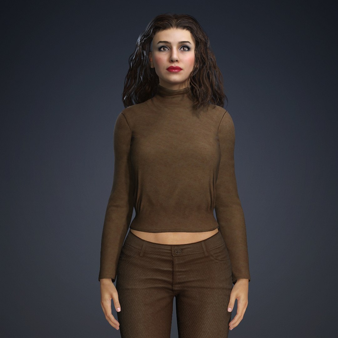 Casual Realistic Girl 3D Model - TurboSquid 2456281