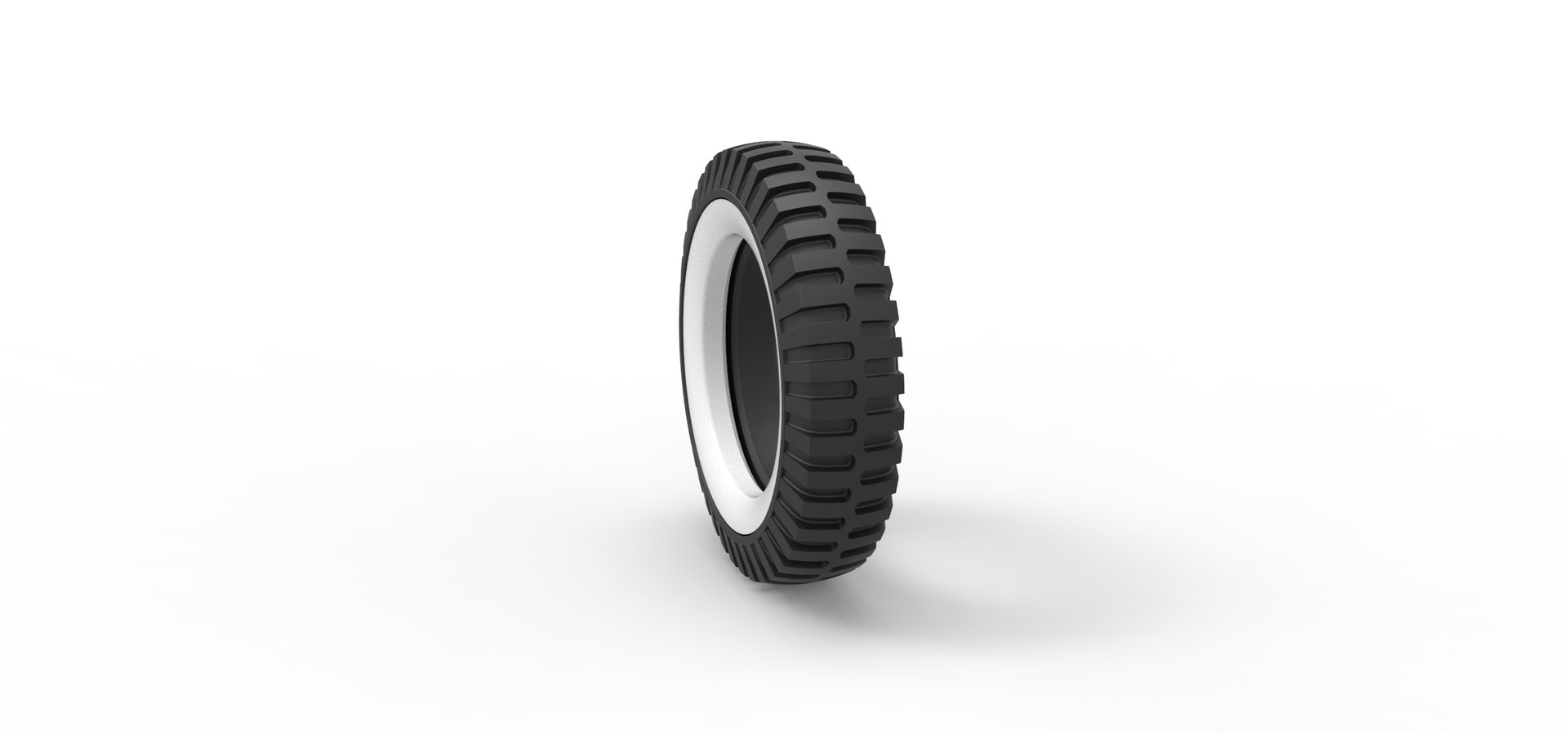 3D Model Diecast Military Whitewall Tire Scale 1 To 25 - TurboSquid 2110653