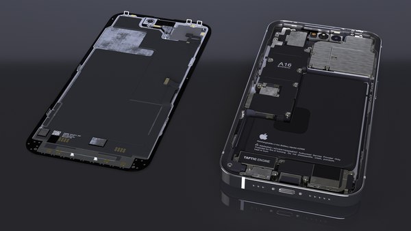 iPhone 14 Pro内部结构完整3D模型 - TurboSquid 2091912