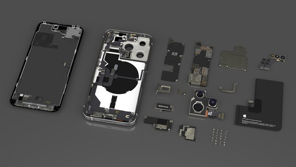 iPhone 14 Pro内部结构完整3D模型 - TurboSquid 2091912