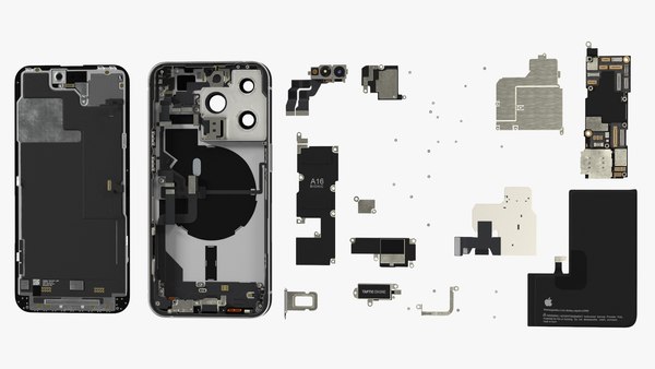 iPhone 14 Pro内部结构完整3D模型 - TurboSquid 2091912