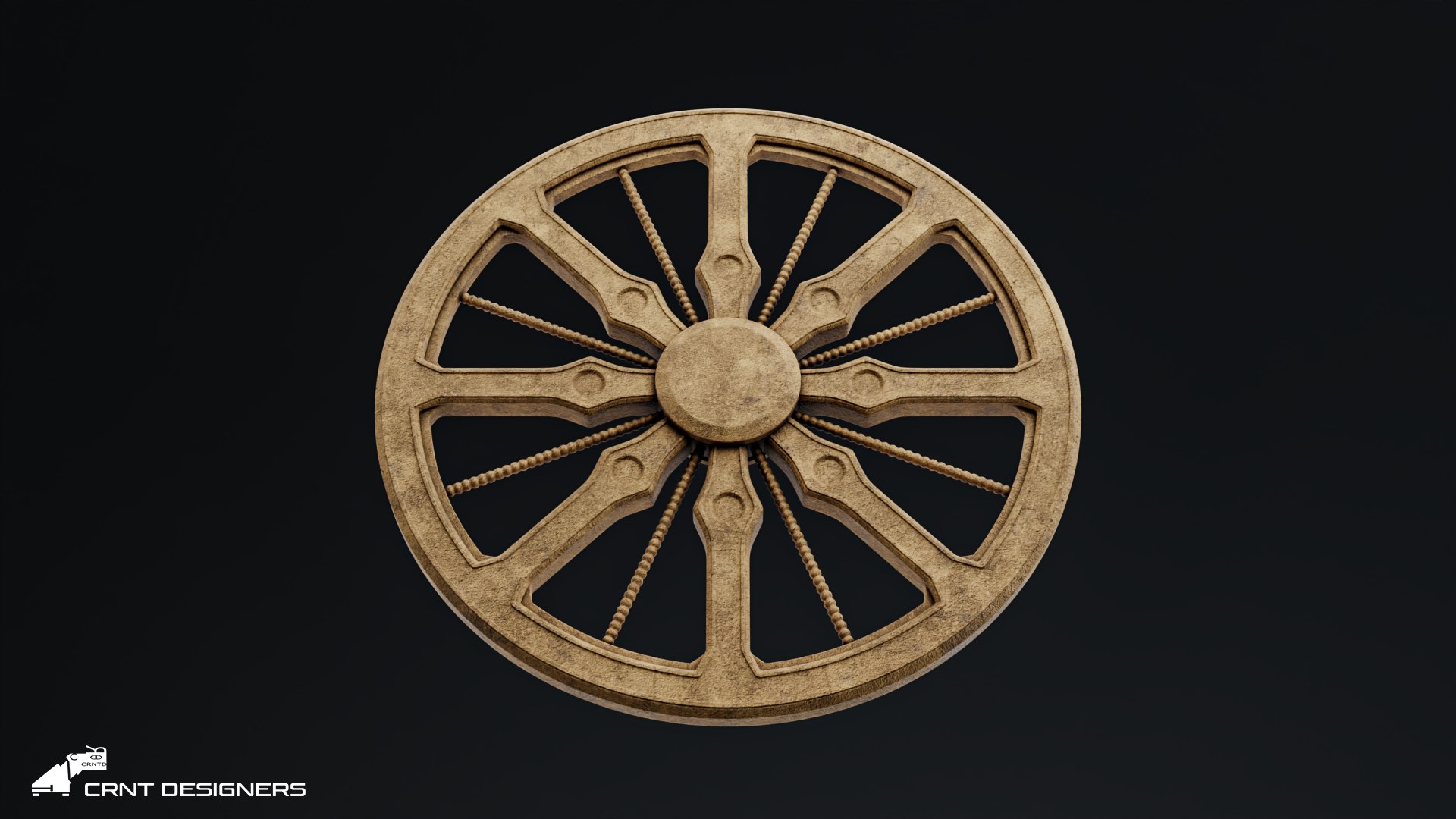 Konark Sun Temple Chariot Wheel - Ancient Stone Wheel Sculpture 3D ...
