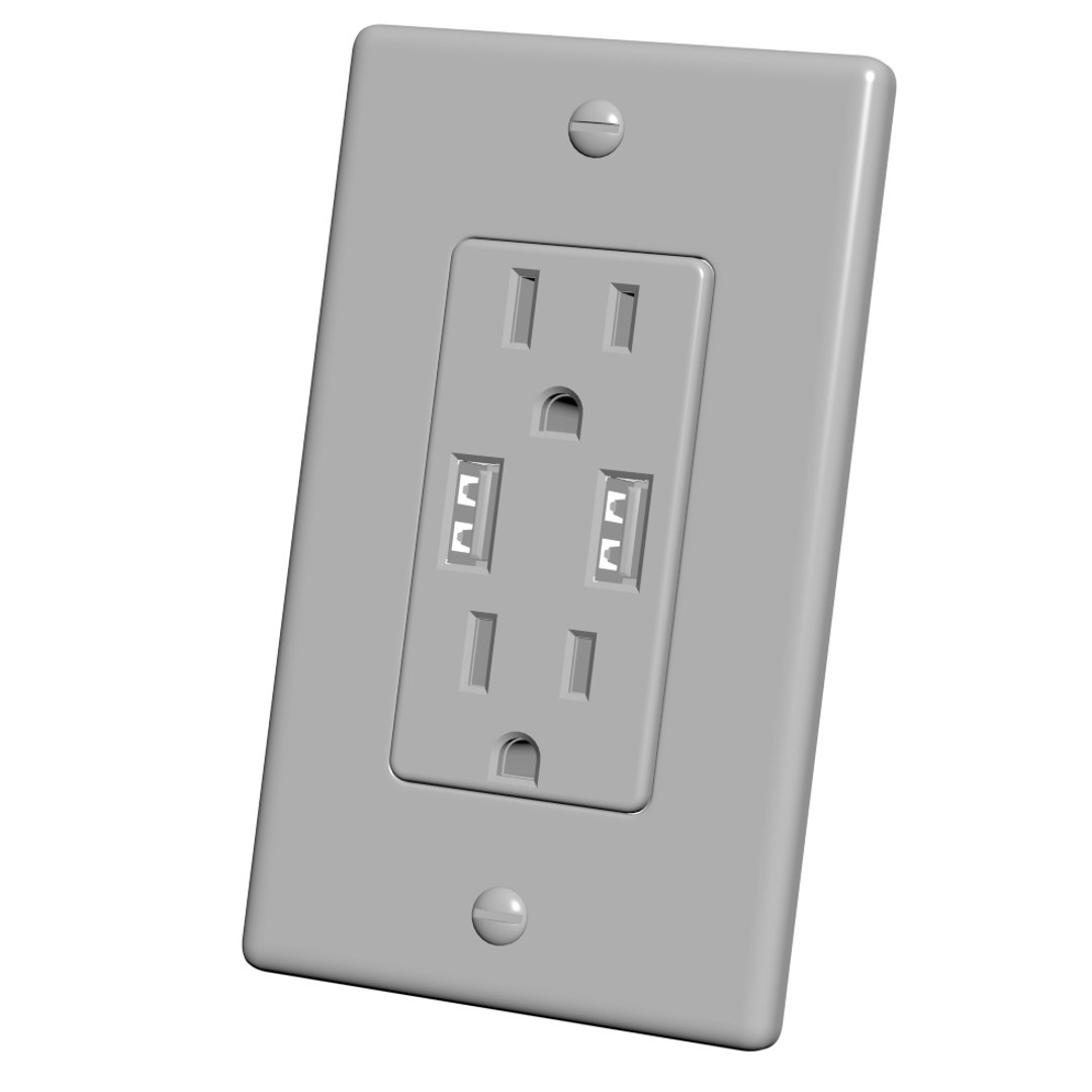 Usb Wall Outlet 3D Model - TurboSquid 1272080
