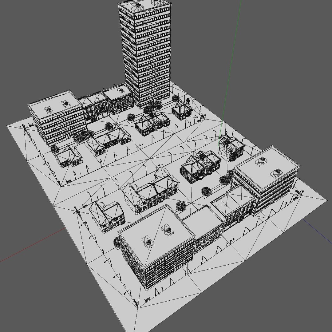 3d City Urban Neighborhood Block