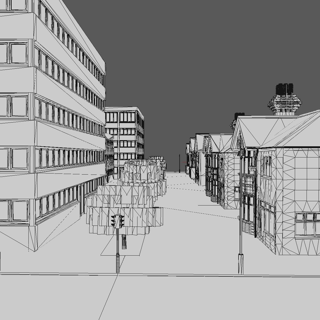3d City Urban Neighborhood Block