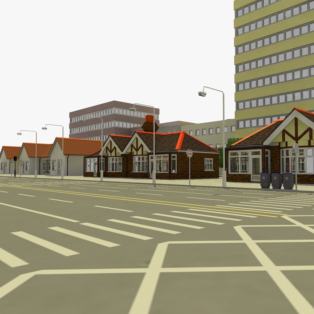 3d City Urban Neighborhood Block