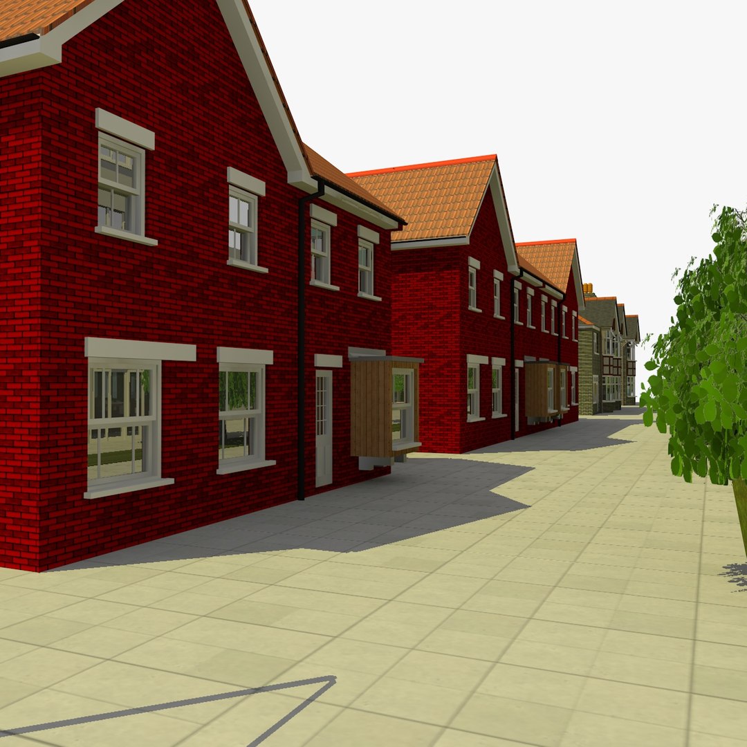 3d City Urban Neighborhood Block